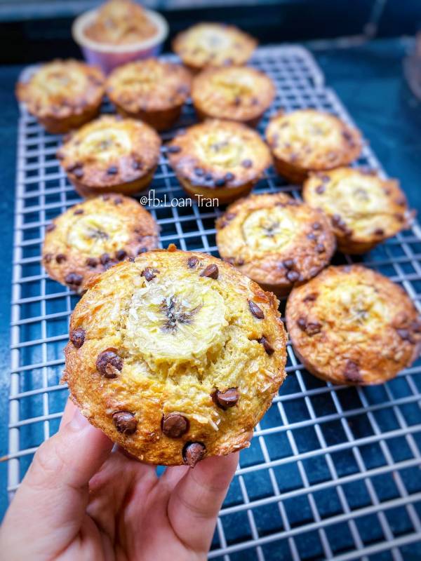 MUFFIN CHUỐI SỮA CHUA SOCOLA CHIP - Công thức Cách làm
